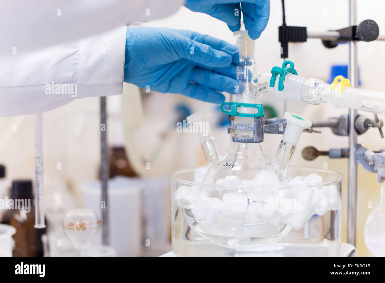 Chemical scientist working in modern biological laboratory Stock Photo ...