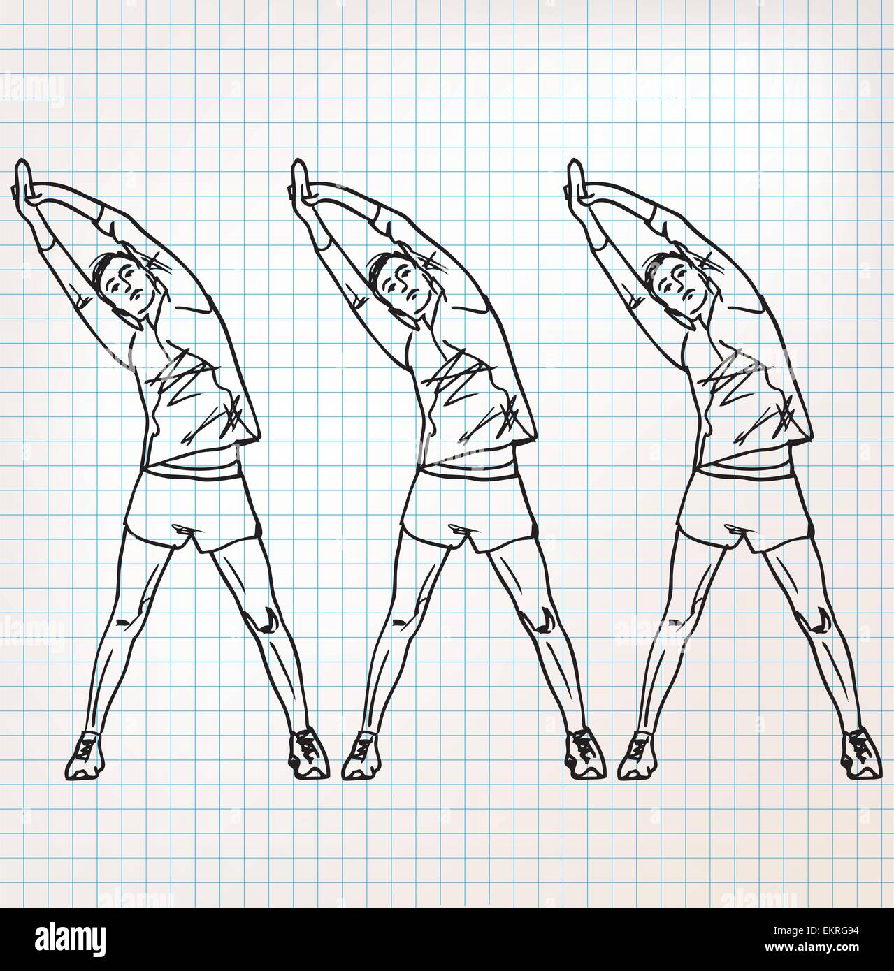 Athlete stretches Stock Vector Images - Alamy