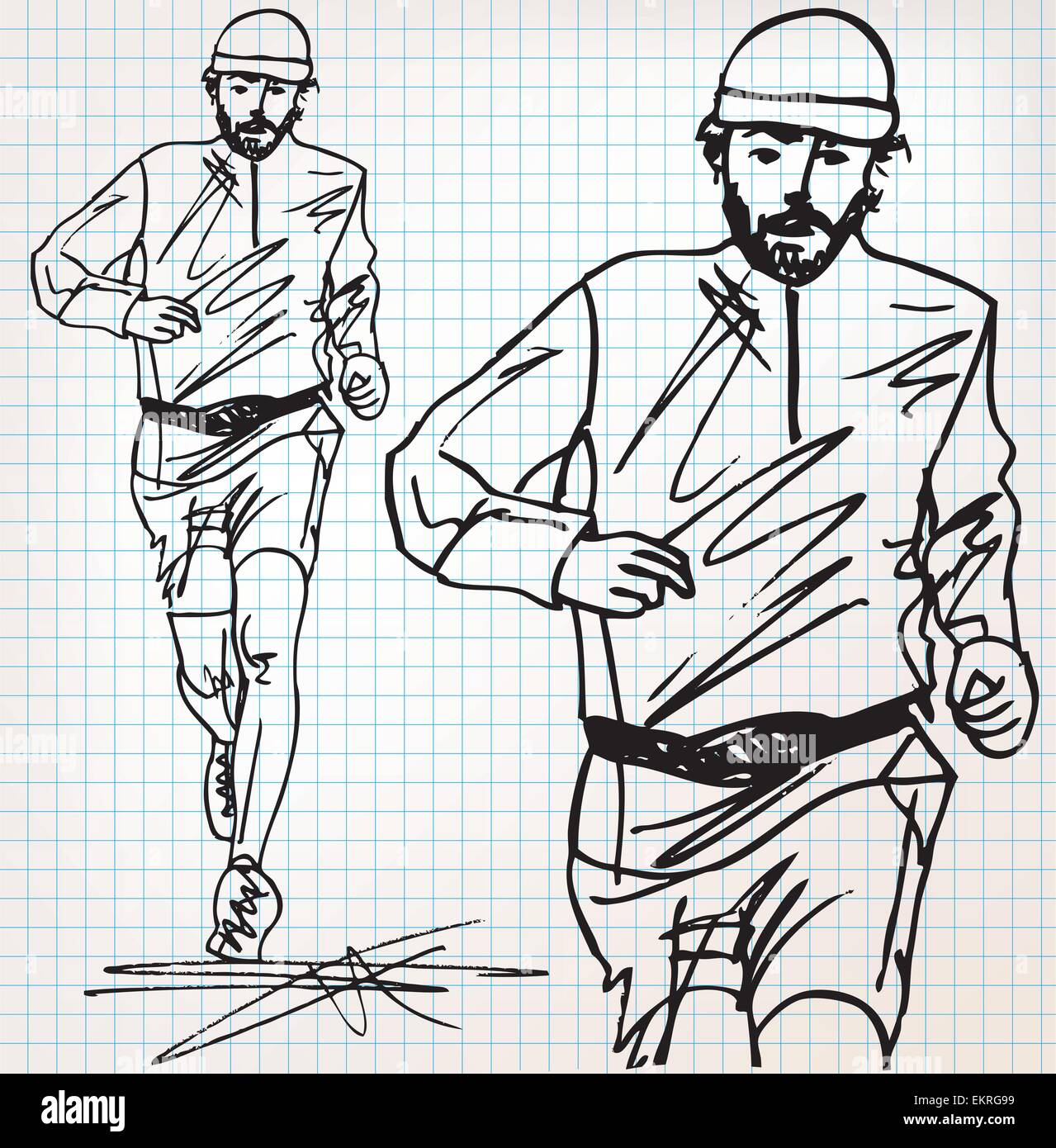 Runner running road race runners Stock Vector Images - Alamy