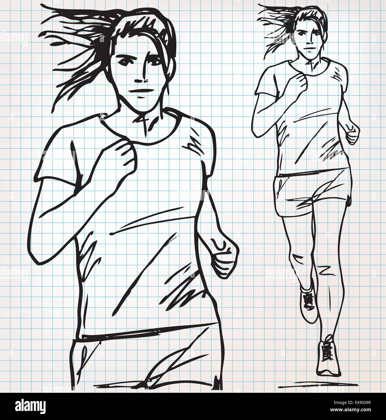 Lady runners Stock Vector Images - Alamy