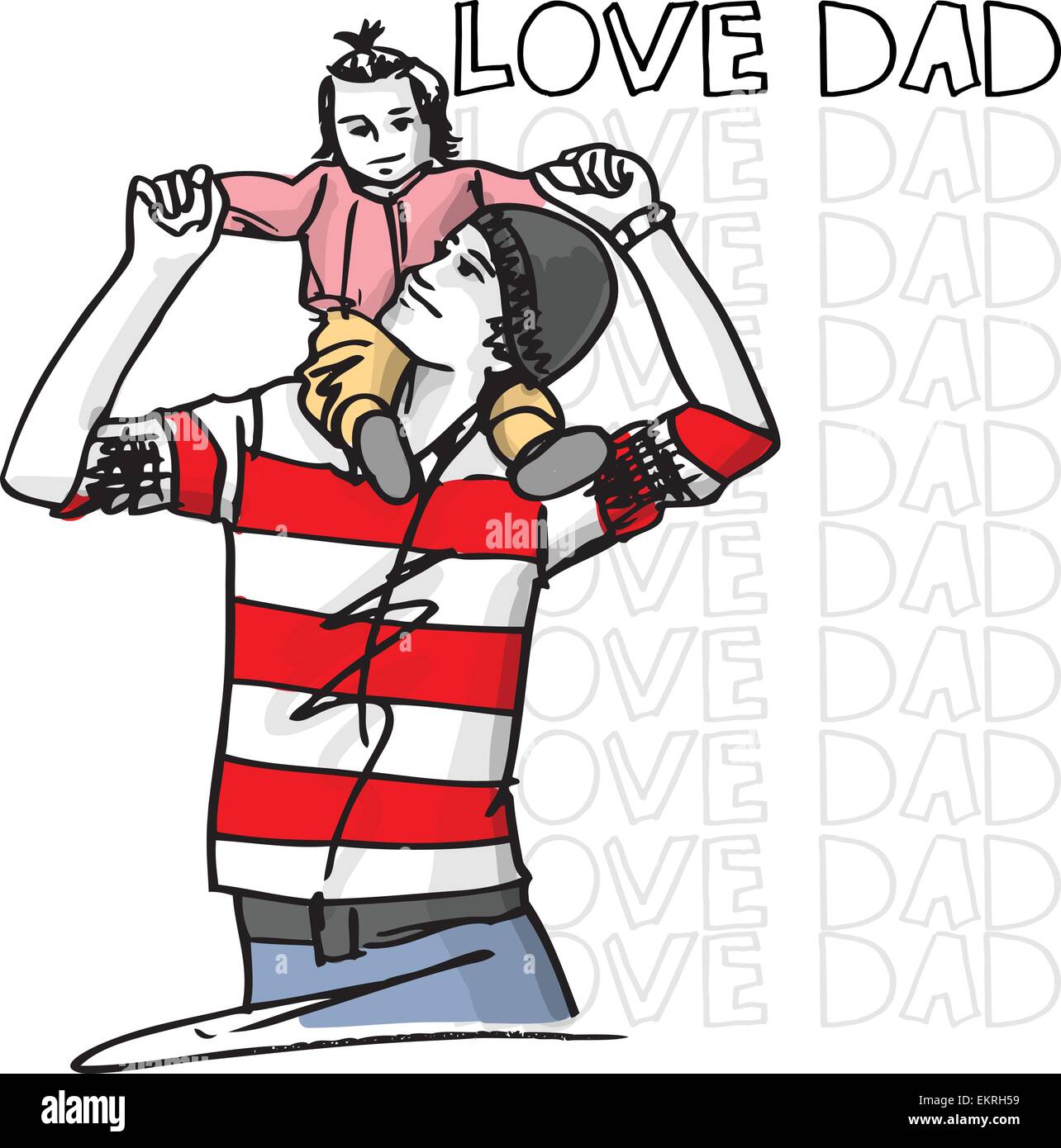 Cuddling Daddy Stock Vector Images - Alamy