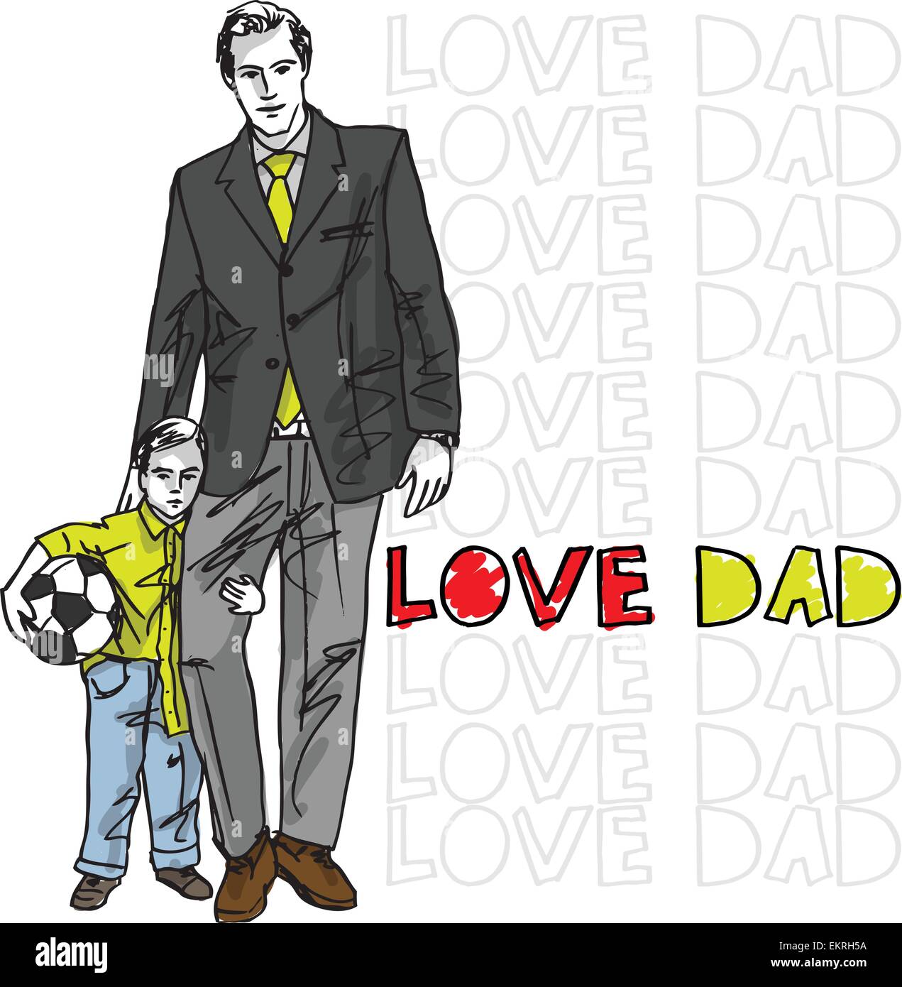 Fathers tenderness fatherhood Stock Vector Images - Alamy