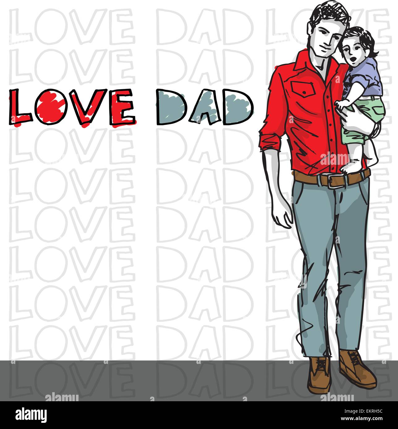 Fathers tenderness fatherhood Stock Vector Images - Alamy