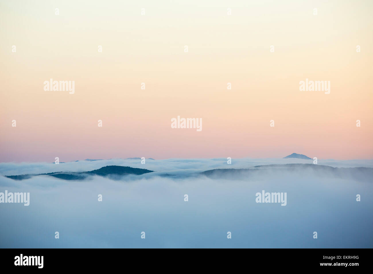 Morning Mist spilling down from the plateau into the lower shire river ...