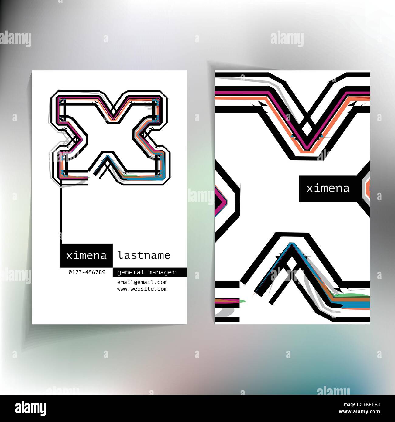 Business card design with letter x Stock Vector Image & Art - Alamy