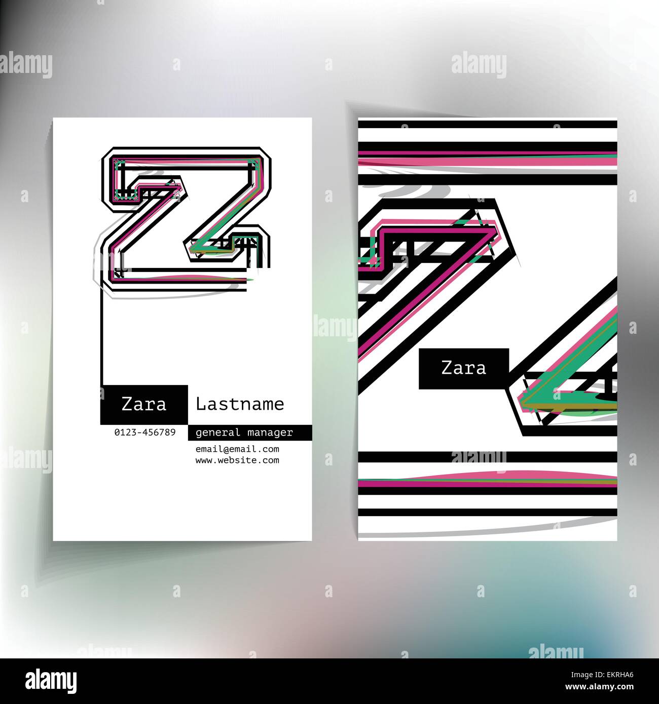 Business card design with letter z Stock Vector Image & Art - Alamy