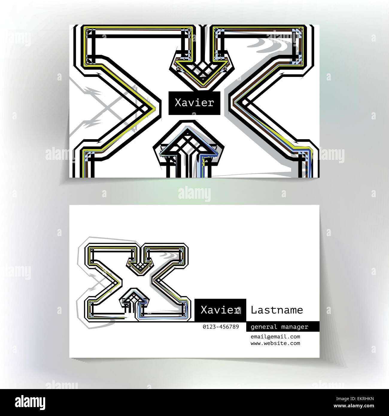 Business card design with letter X Stock Vector Image & Art - Alamy