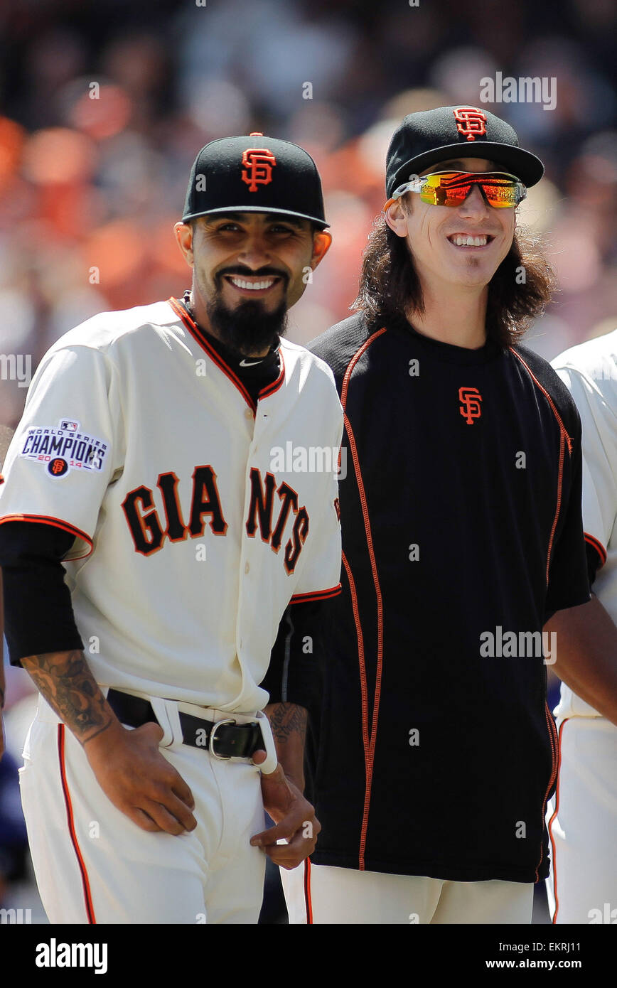 San Francisco, CA. 13th Apr, 2015. San Francisco Giants starting ...