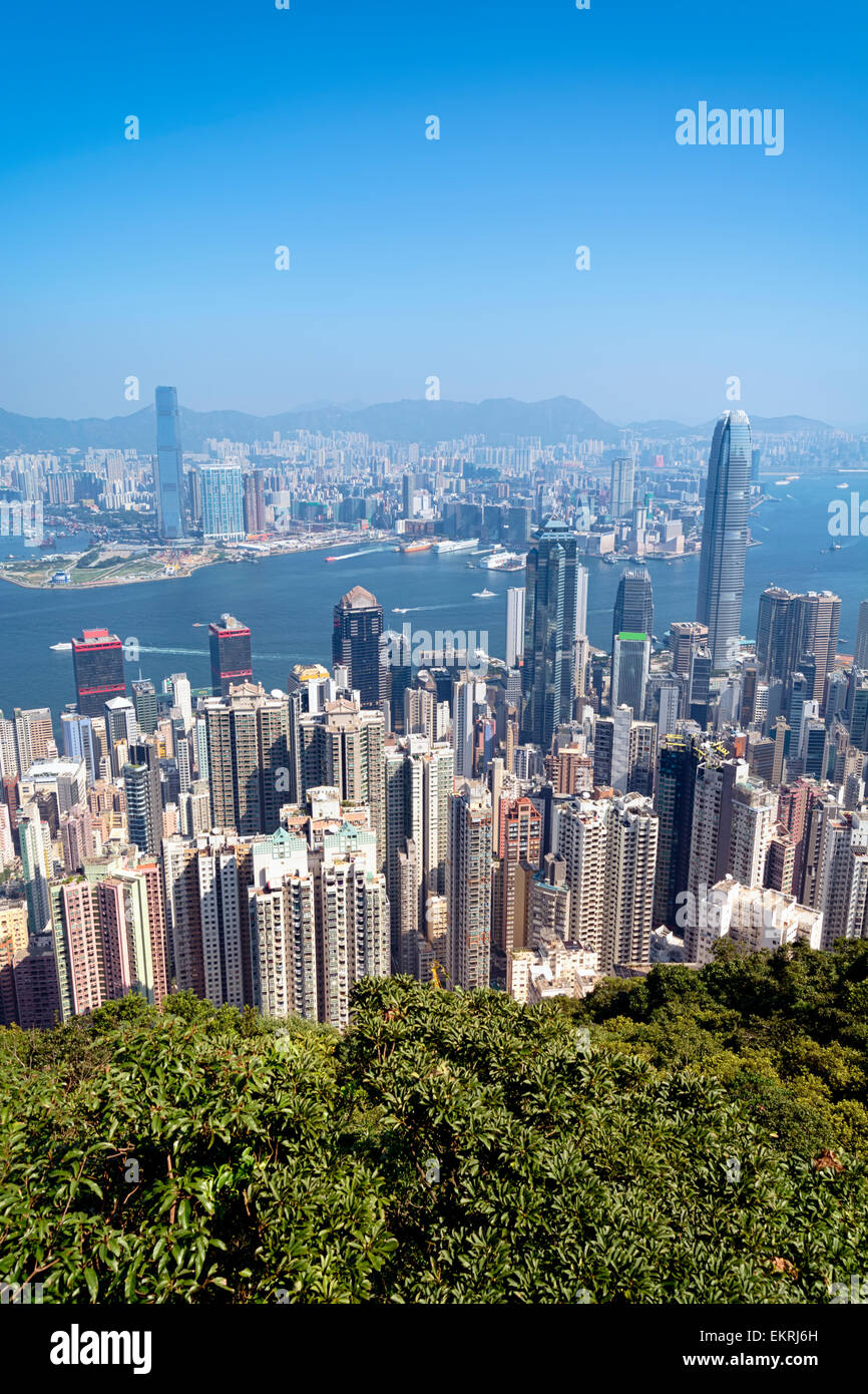 Hong Kong skyline view from the Victoria Peak Stock Photo - Alamy