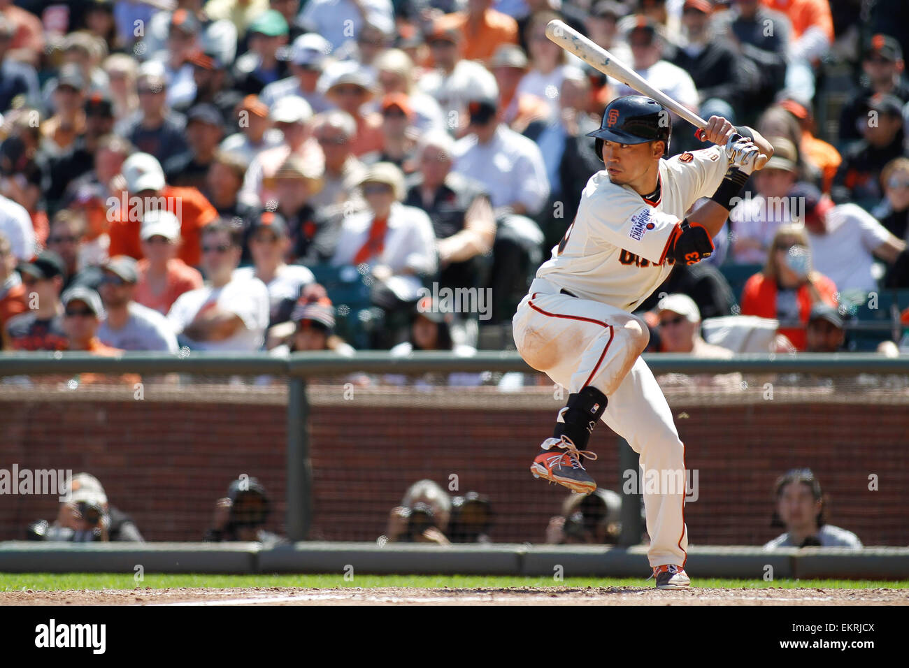 San Francisco, CA. 13th Apr, 2015. San Francisco Giants right fielder ...