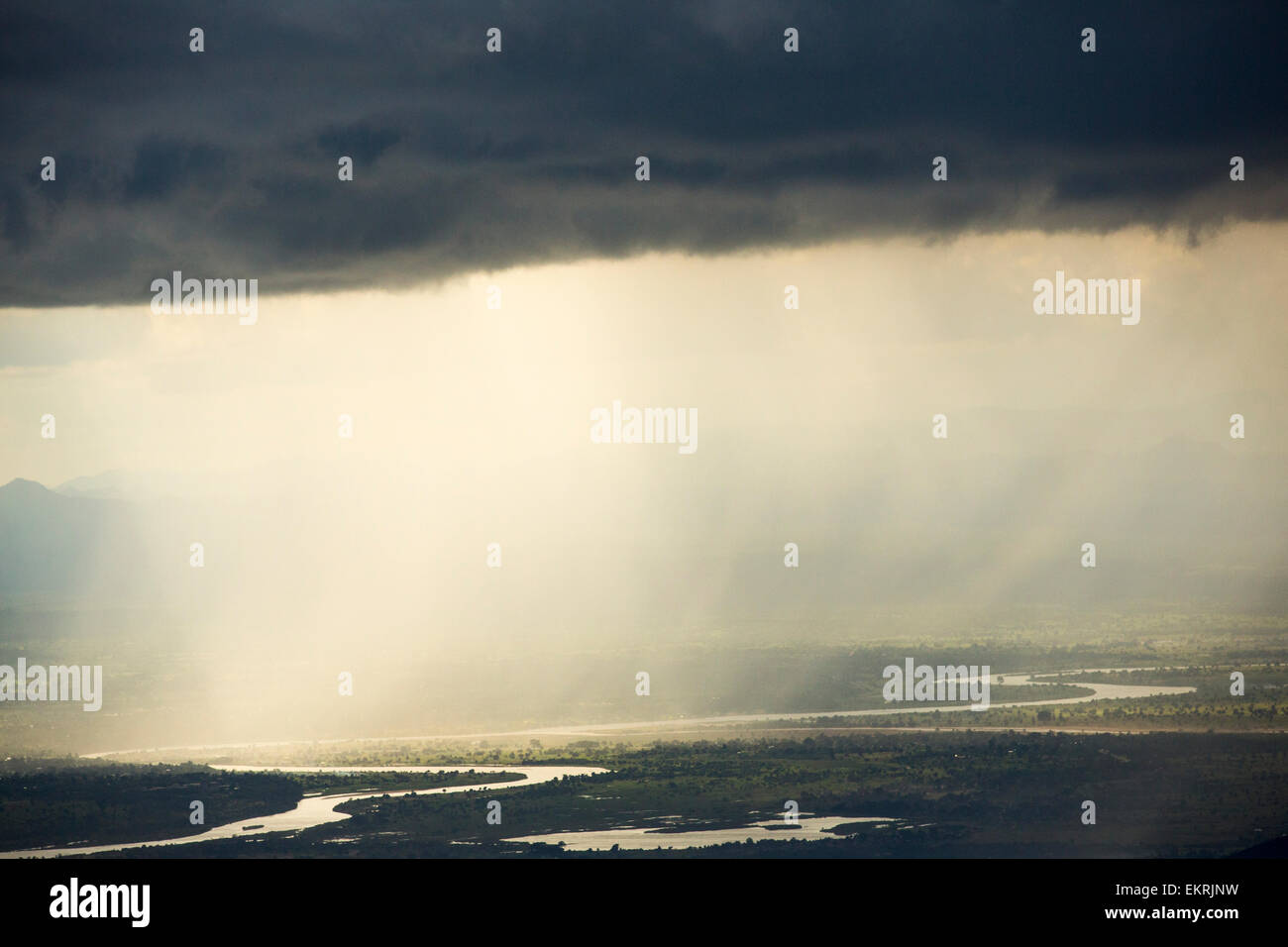 A heavy downpour over the Shire valley in malawi during the rainy ...