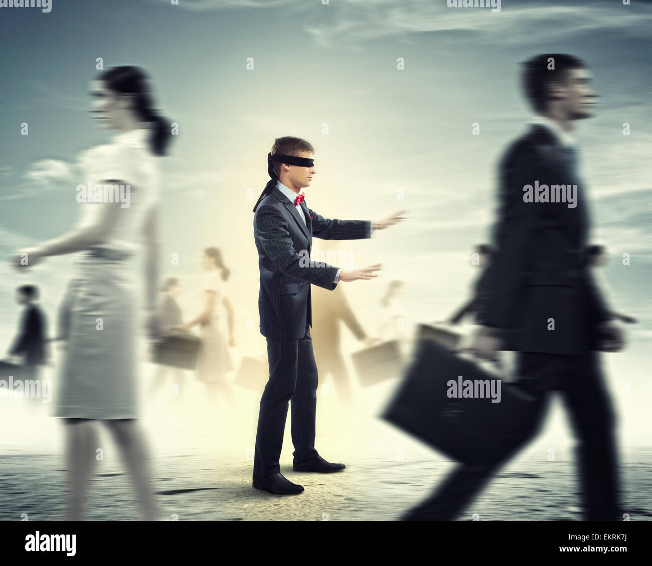 Man Walking Blindfolded High Resolution Stock Photography and Images ...
