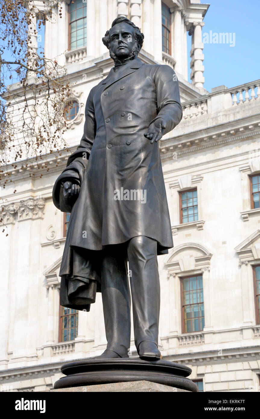 London, England, UK. Statue (1876: Thomas Woolner) of Henry John Temple ...