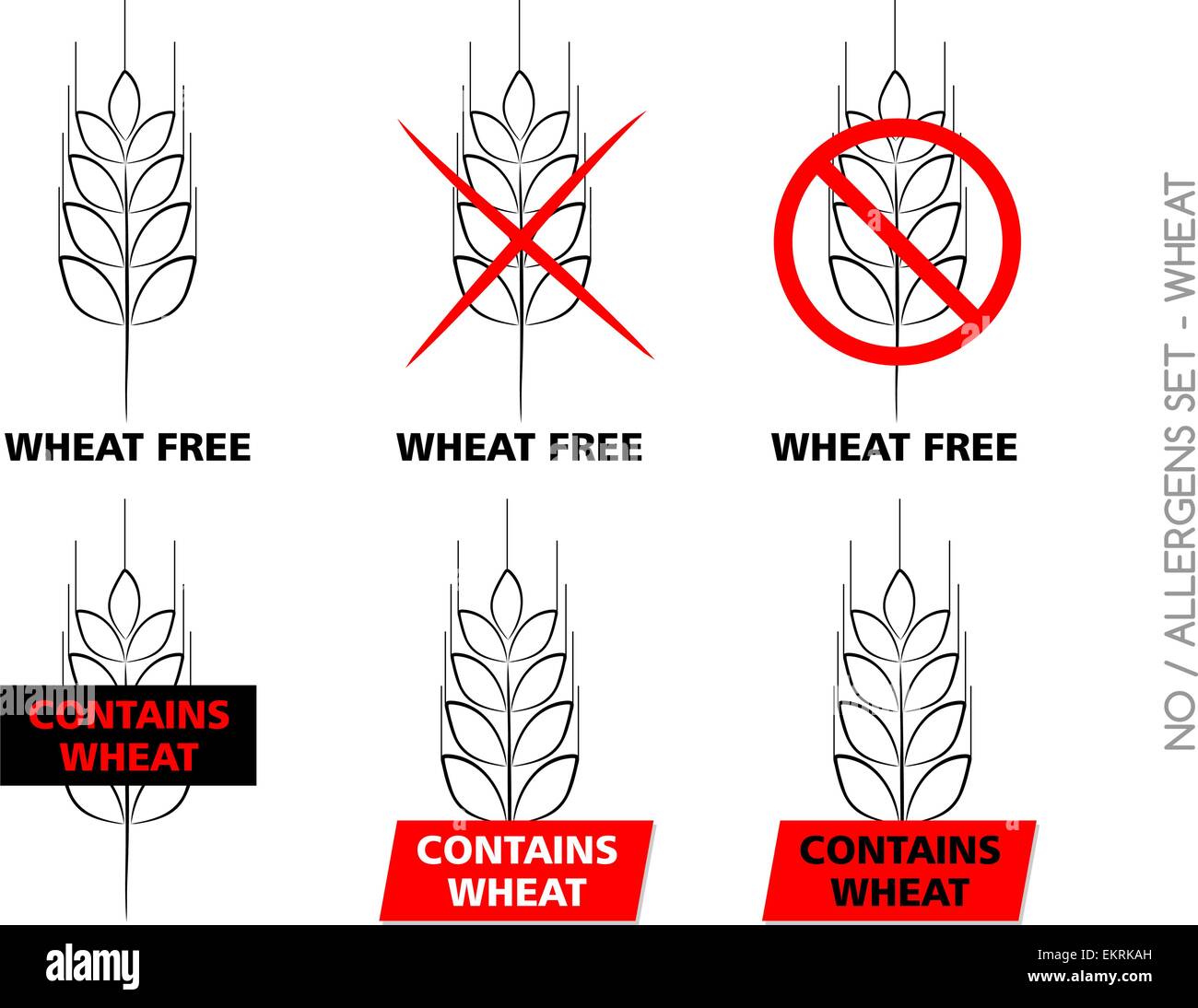 Vector Wheat Free Signs isolated on white background Stock Vector Image ...