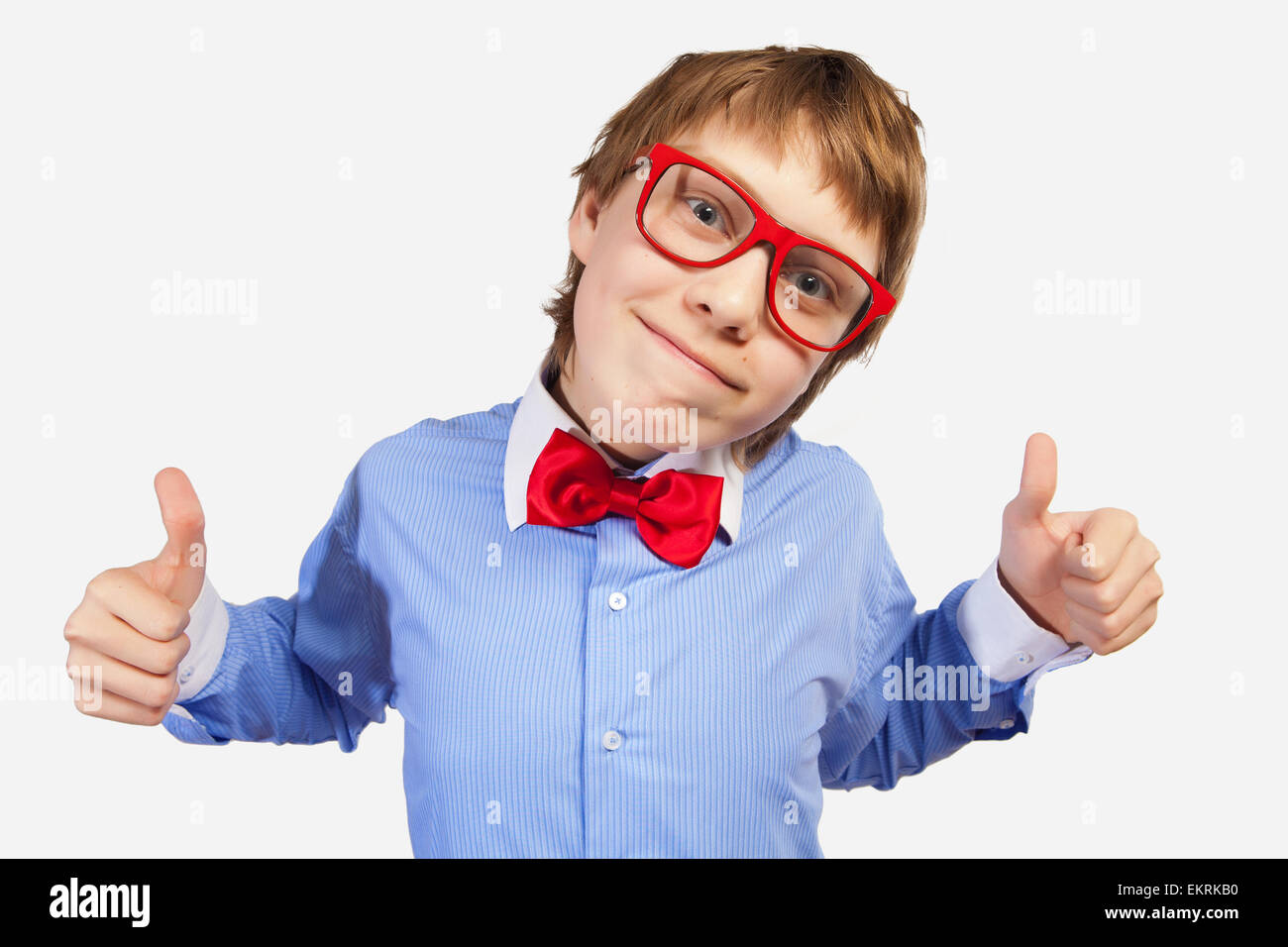 School boy in red glasses Stock Photo - Alamy