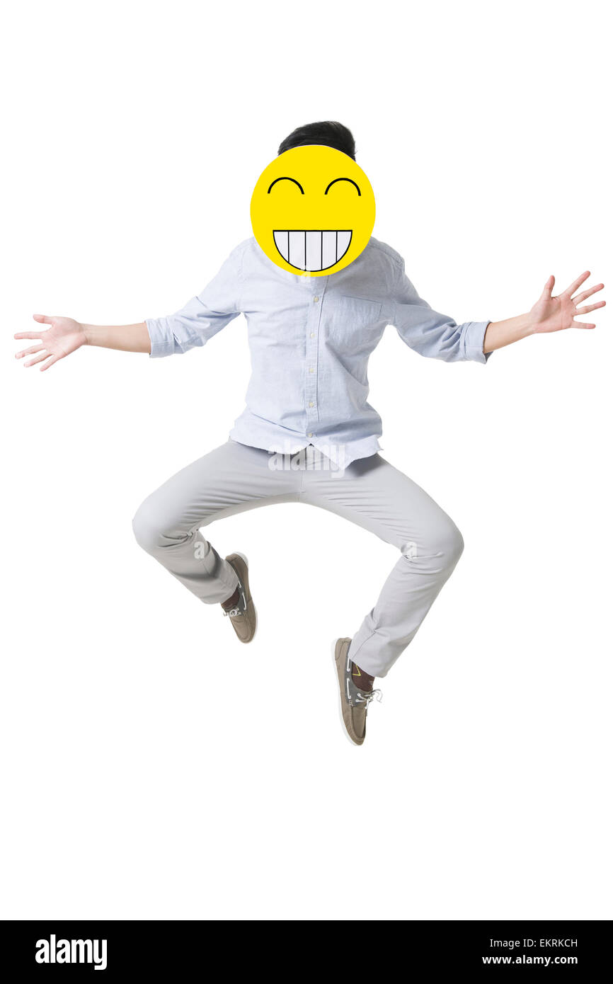 Jumping emoticon hi-res stock photography and images - Alamy