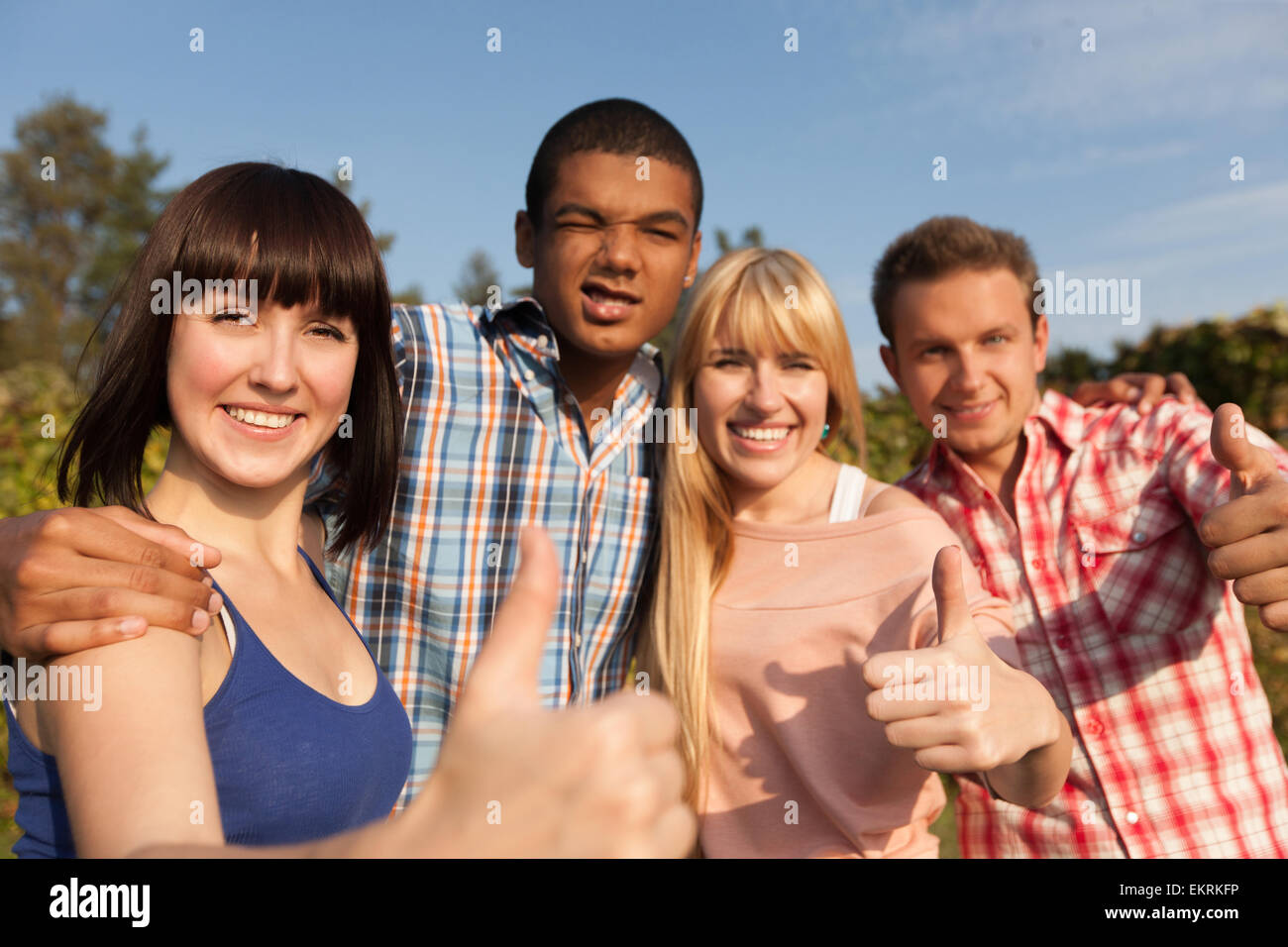 Beautiful girl show love sign Stock Photo - Alamy