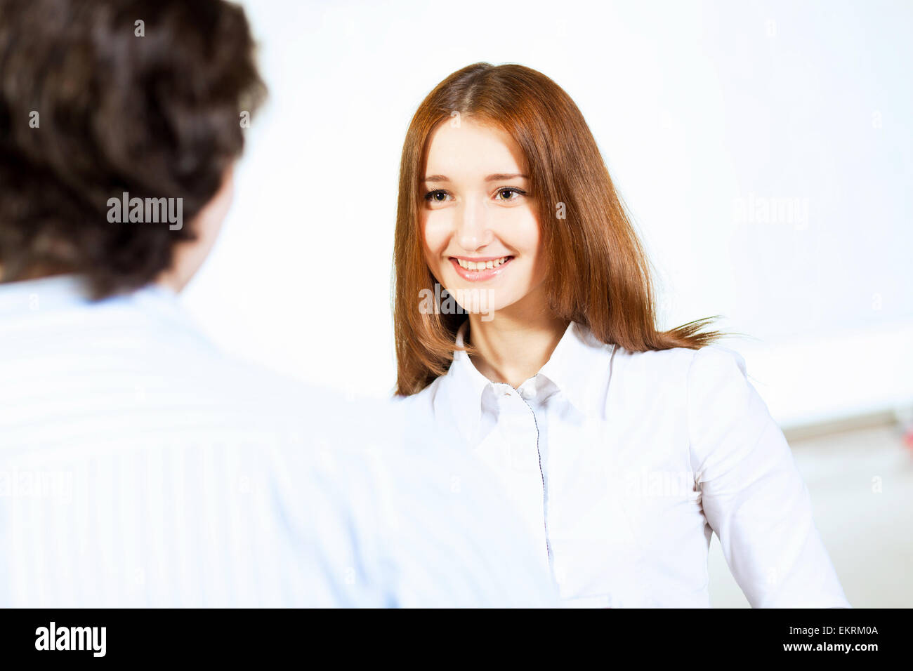 Two students smiling Stock Photo - Alamy