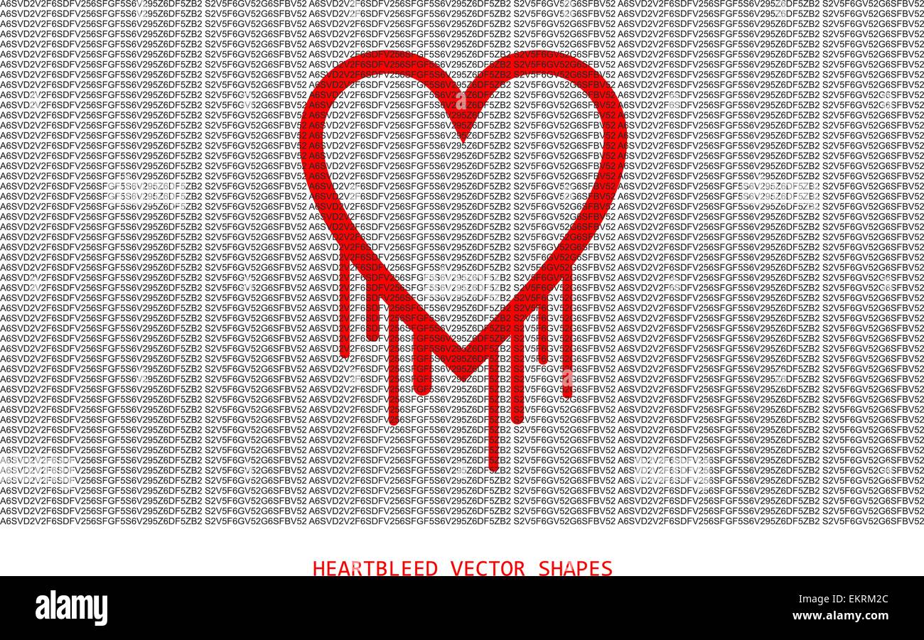 Heartbleed openssl bug vector shape, bleeding heart with wall of text ...