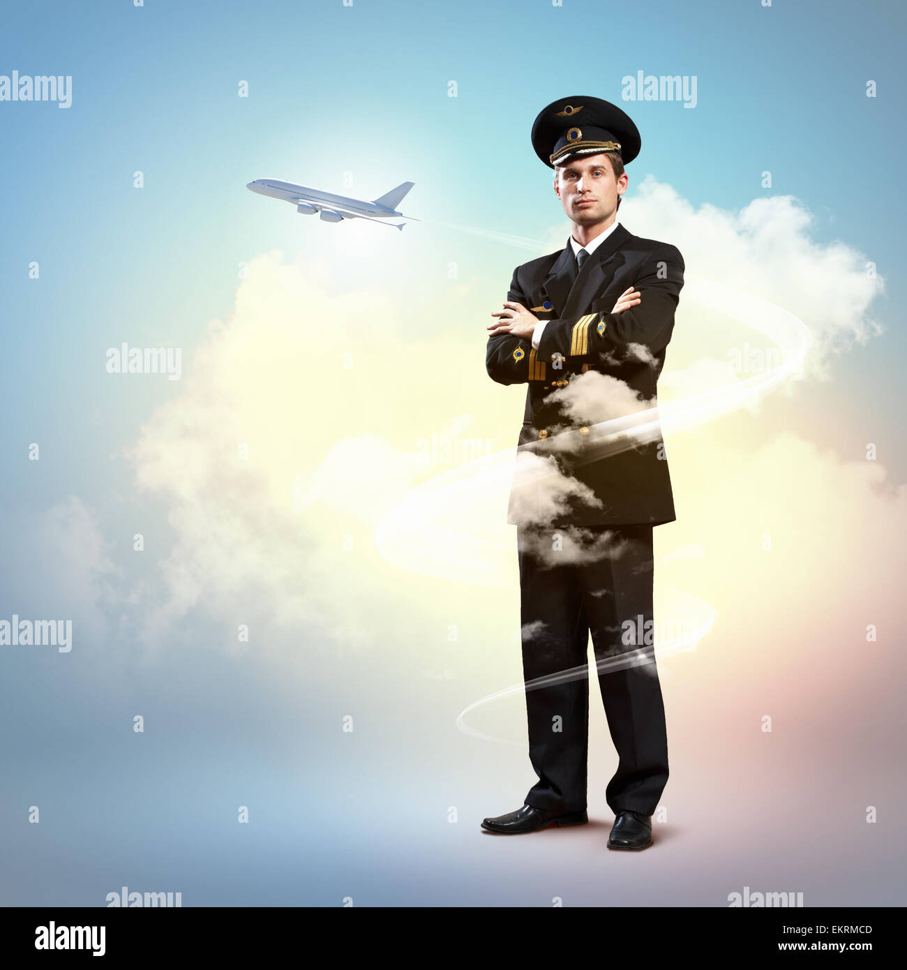 Image of male pilot Stock Photo - Alamy
