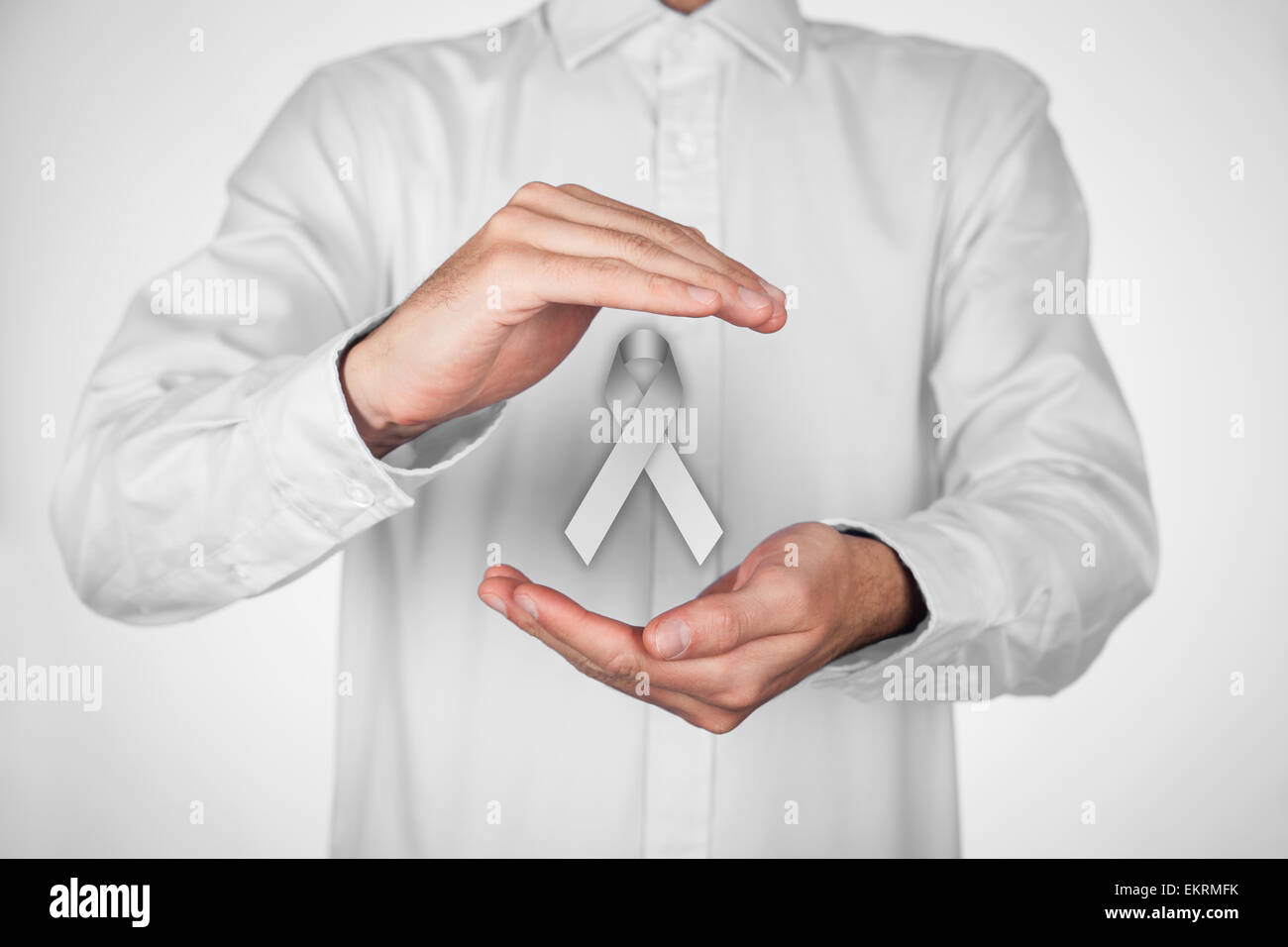 Gray (silver) ribbon, symbol for awarenesses: asthma, schizophrenia ...