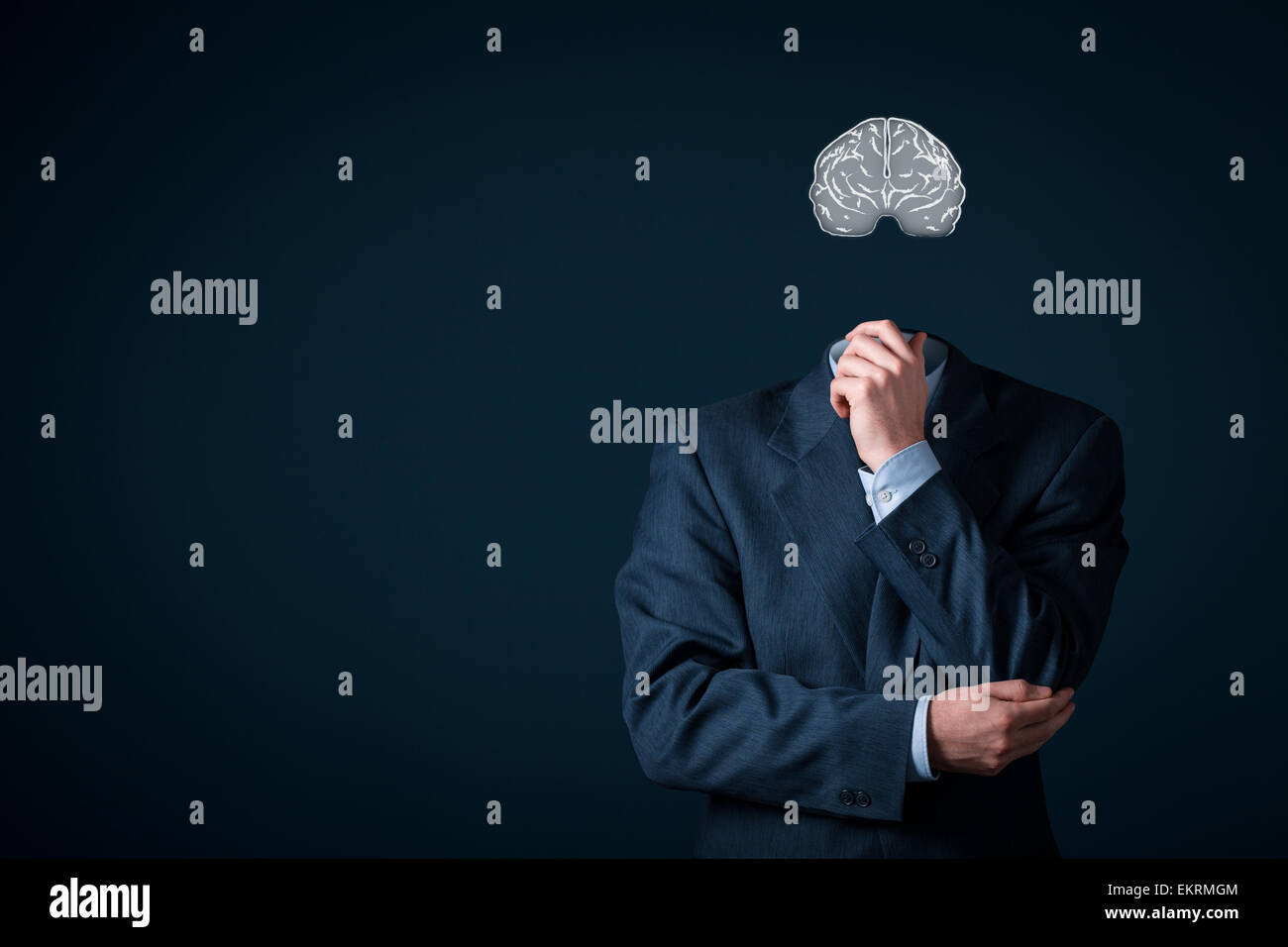 Think about business and headhunter concept. Businessman without head ...