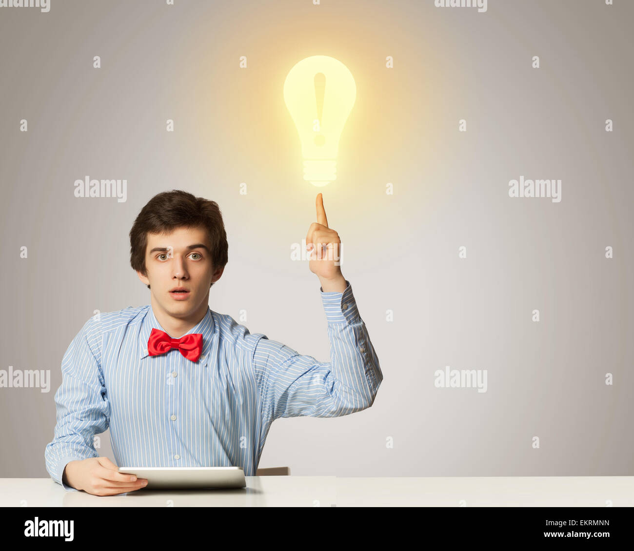 Young man with laptop Stock Photo - Alamy