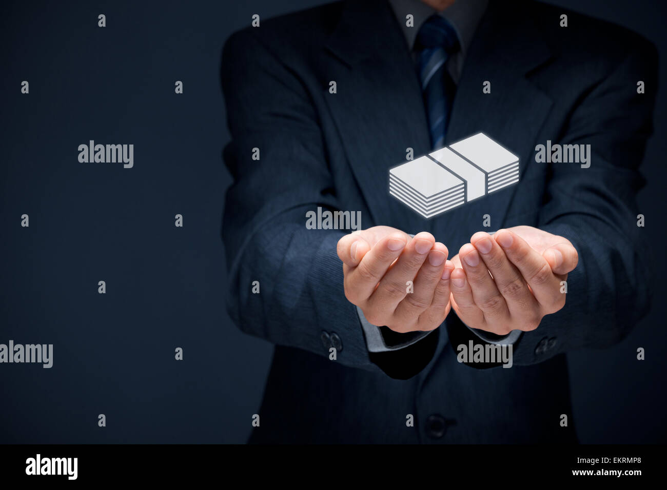 Investor (business angel) or giving back money concepts. Businessman ...