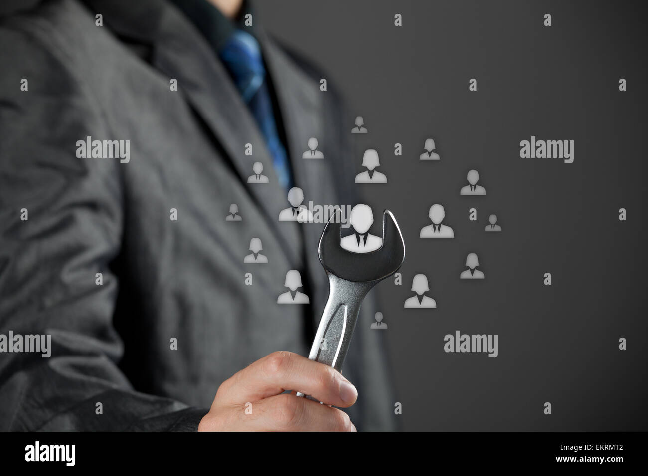 Repair a work relationship concept. Human resources officer fix broken ...