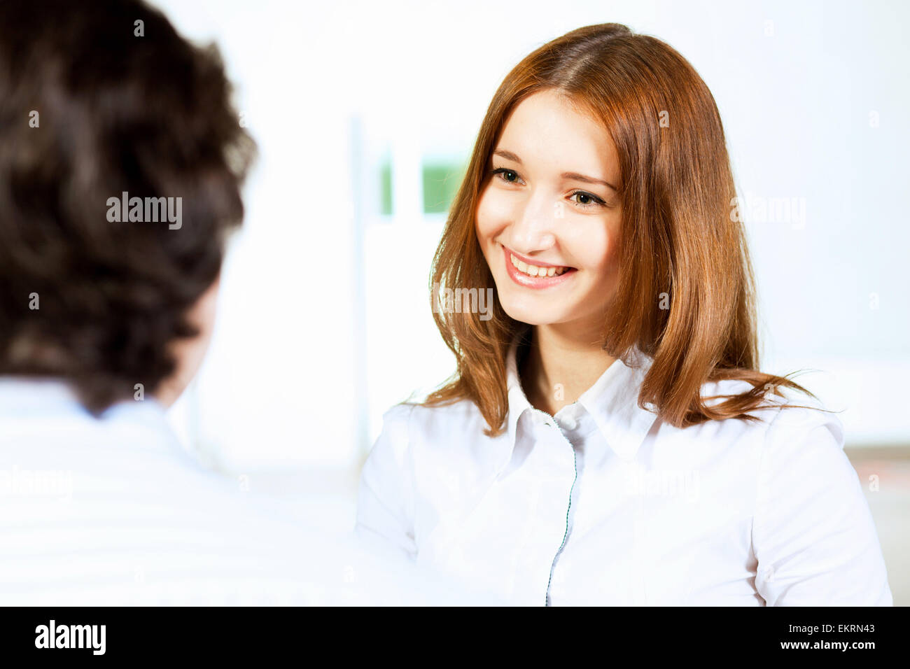 Two students smiling Stock Photo - Alamy