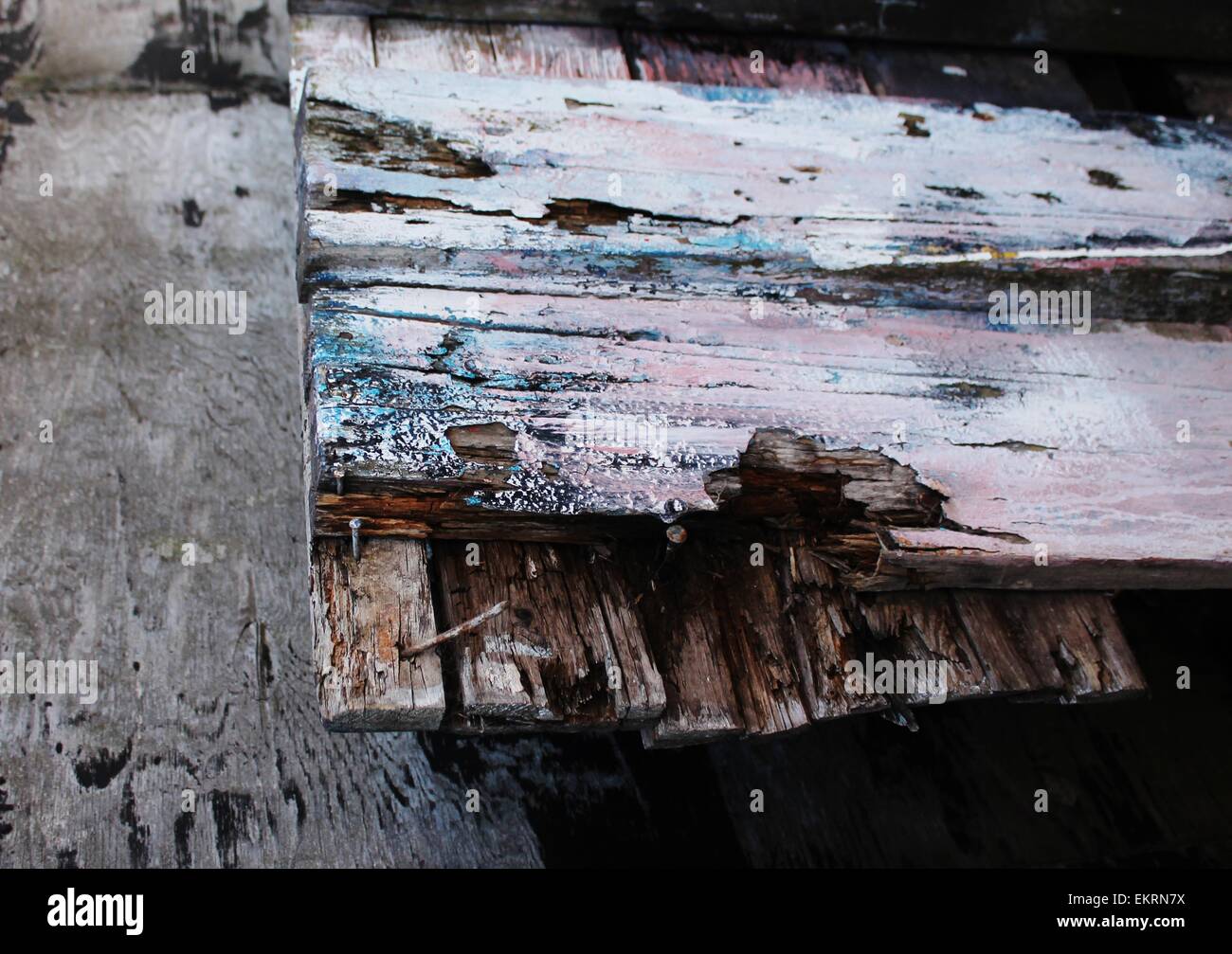Old wood texture peeling paint close up Stock Photo - Alamy