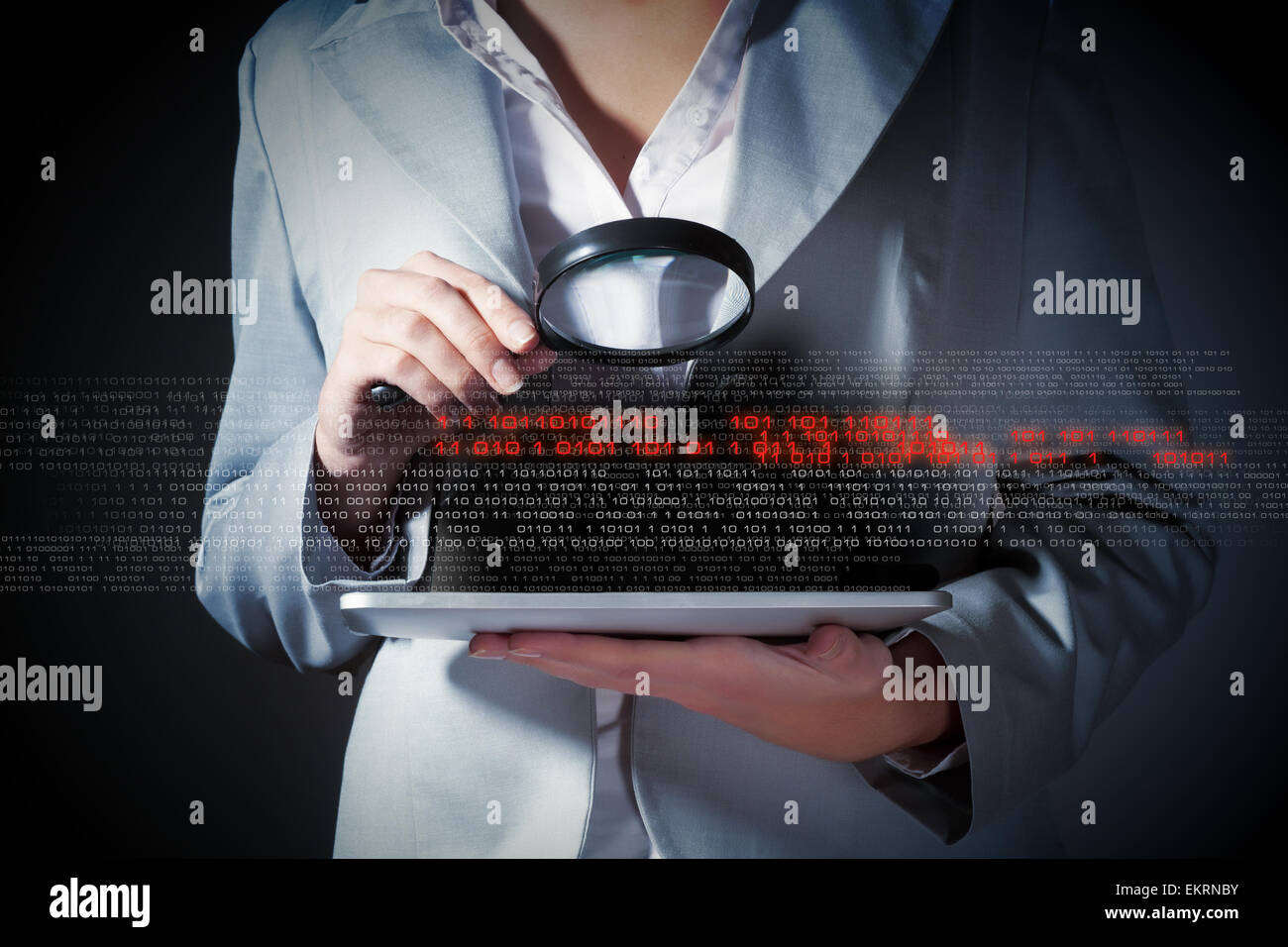 Businesswoman with magnifier glass Stock Photo - Alamy Businesswoman with magnifier glass Stock Photo - Alamy