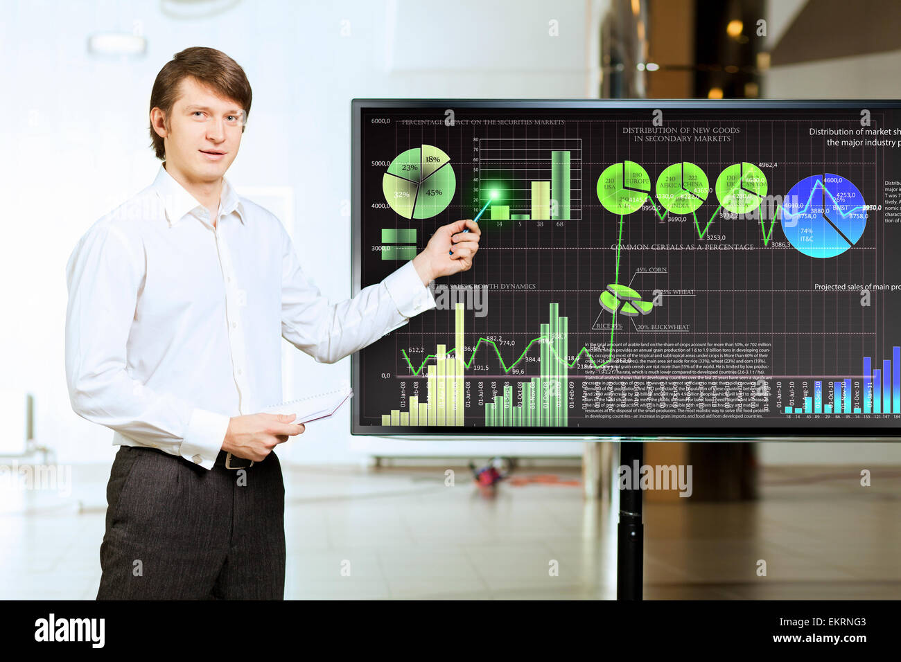 Young man at presentation Stock Photo - Alamy
