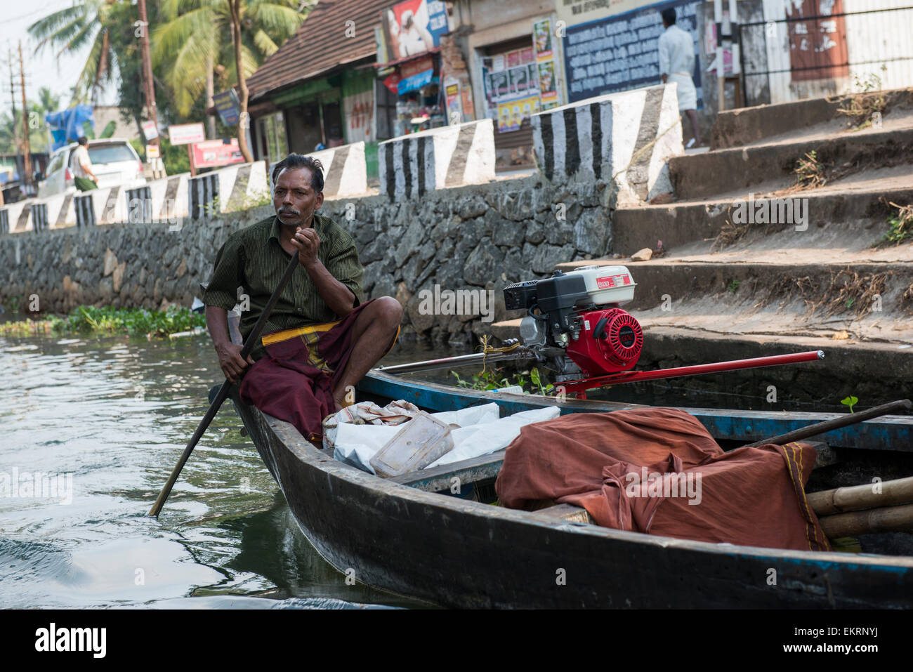 Indian man sitting on boat hi-res stock photography and images - Alamy