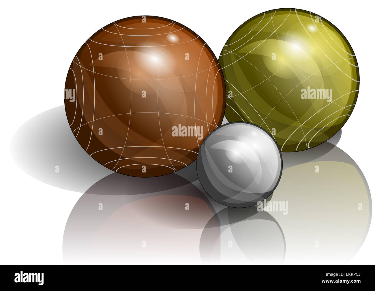 bocce. three balls on white background with shadow Stock Photo - Alamy