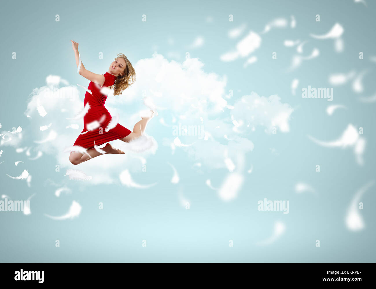 Young girl floating Stock Photo - Alamy