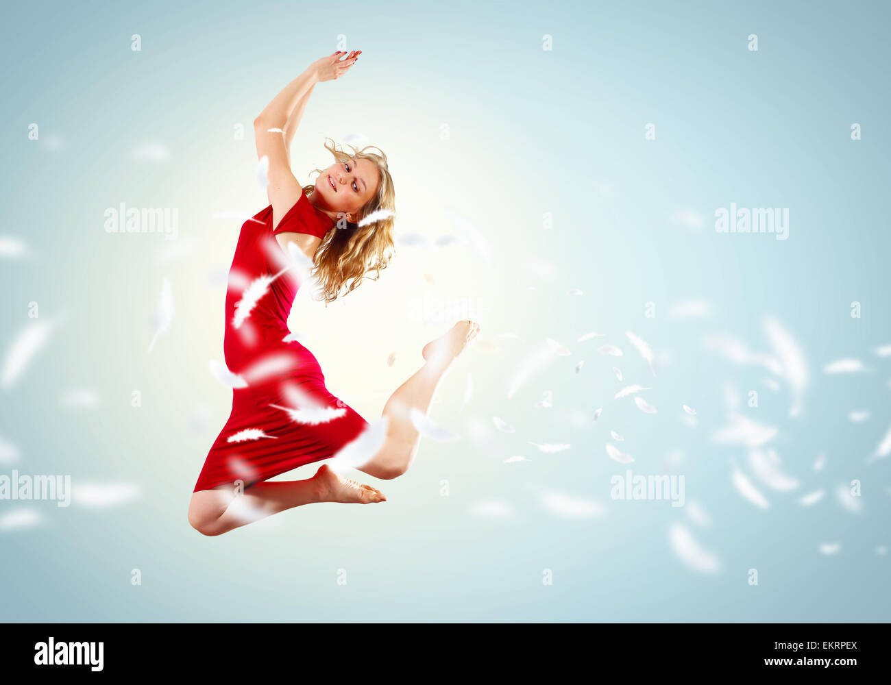 Young girl floating Stock Photo - Alamy