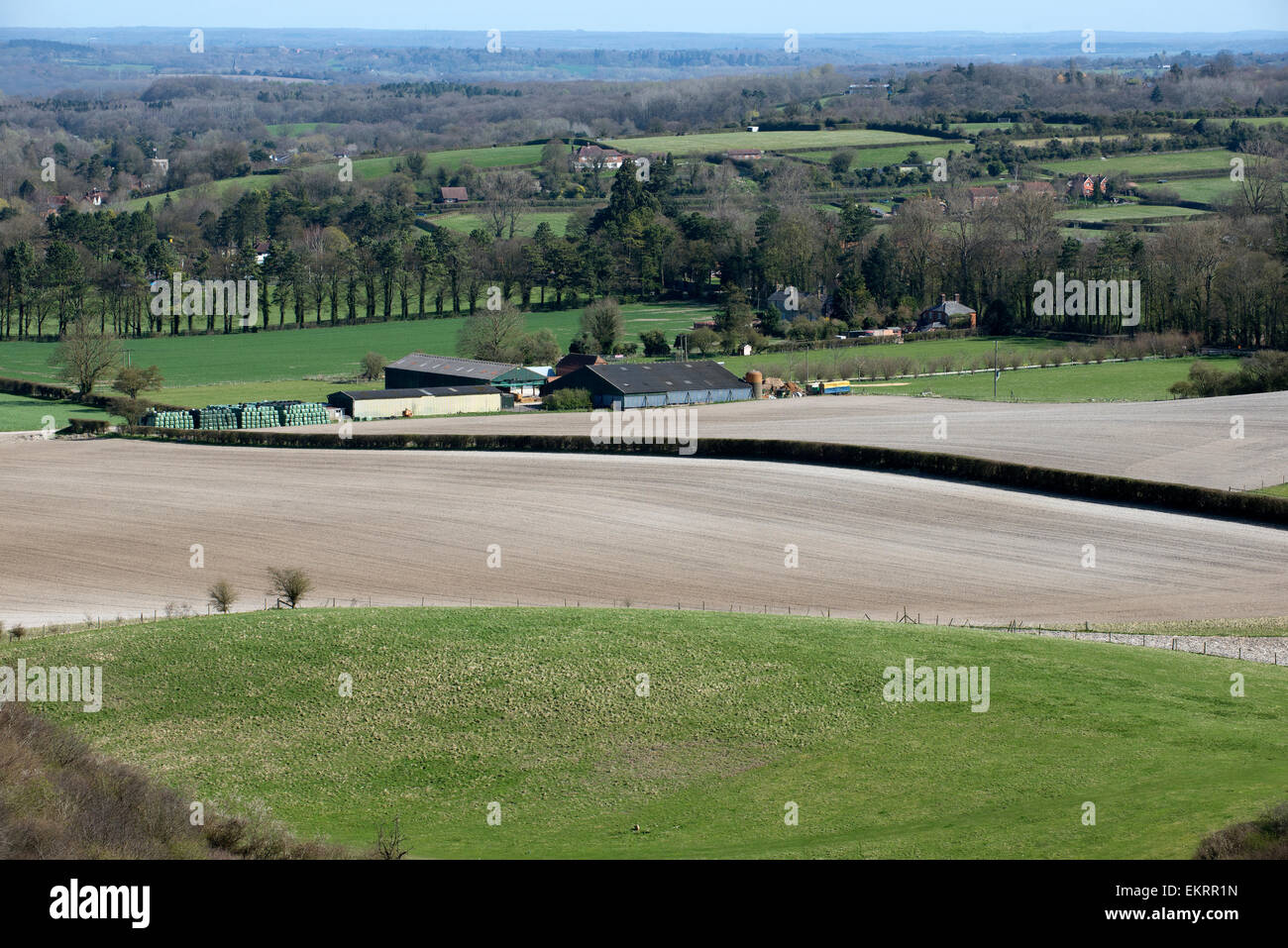 Farmland in the English countryside northern Hampshire England UK Stock ...