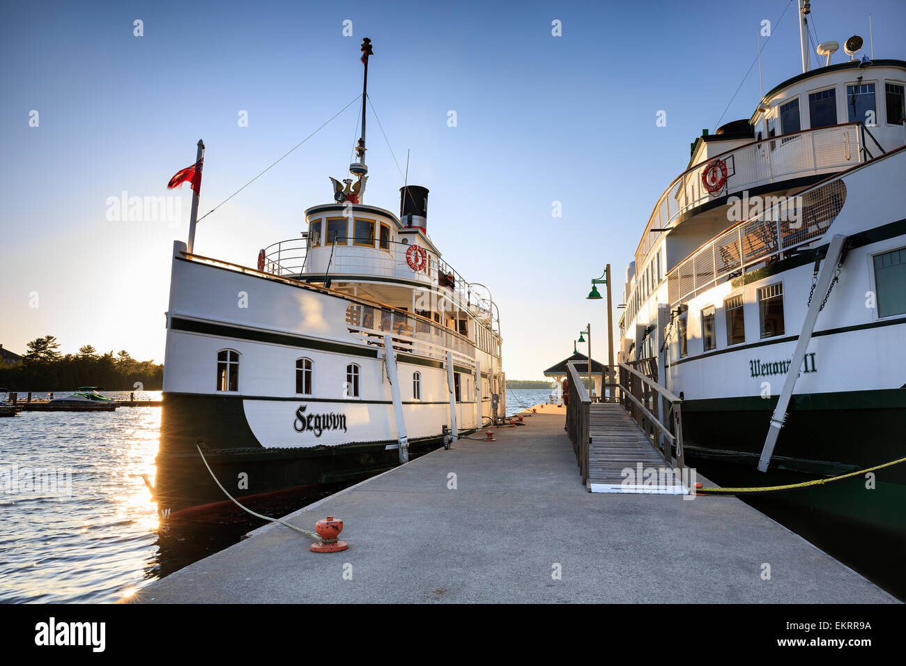 R.M.S. Segwun and Wenonah II Steamships docked on Lake Muskoka ...