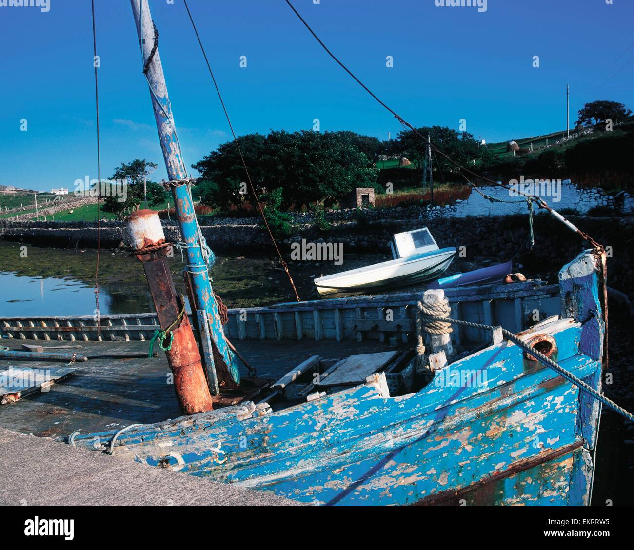 The Quay, Corraun Peninsula, Sweeney, Co Mayo, Ireland; Weathered ...