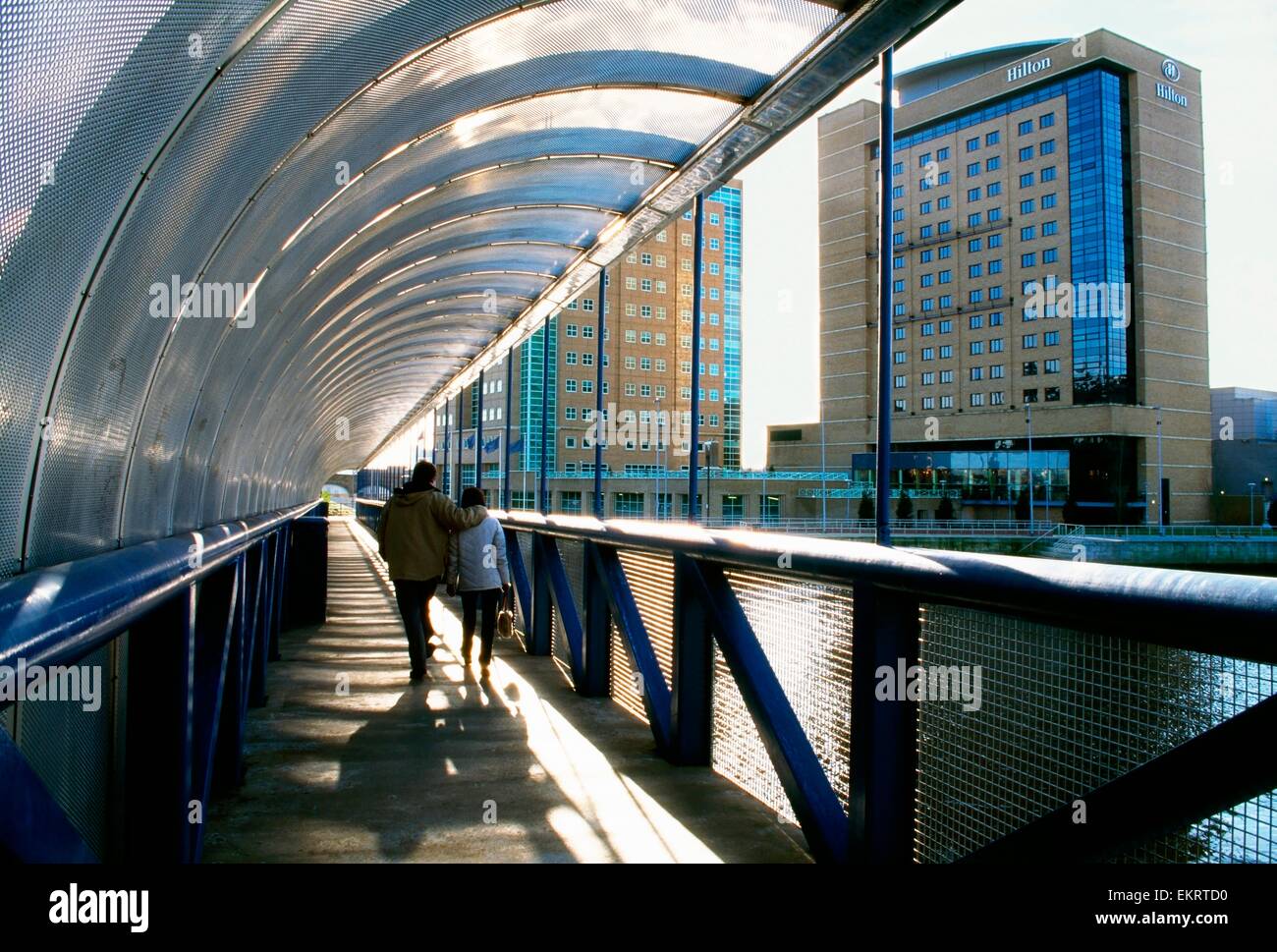 River Lagan, Belfast, Ireland; Footbridge Over A River Stock Photo - Alamy