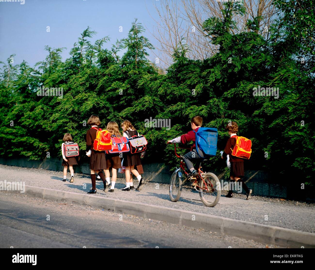 Children Walking To School Stock Photo - Alamy