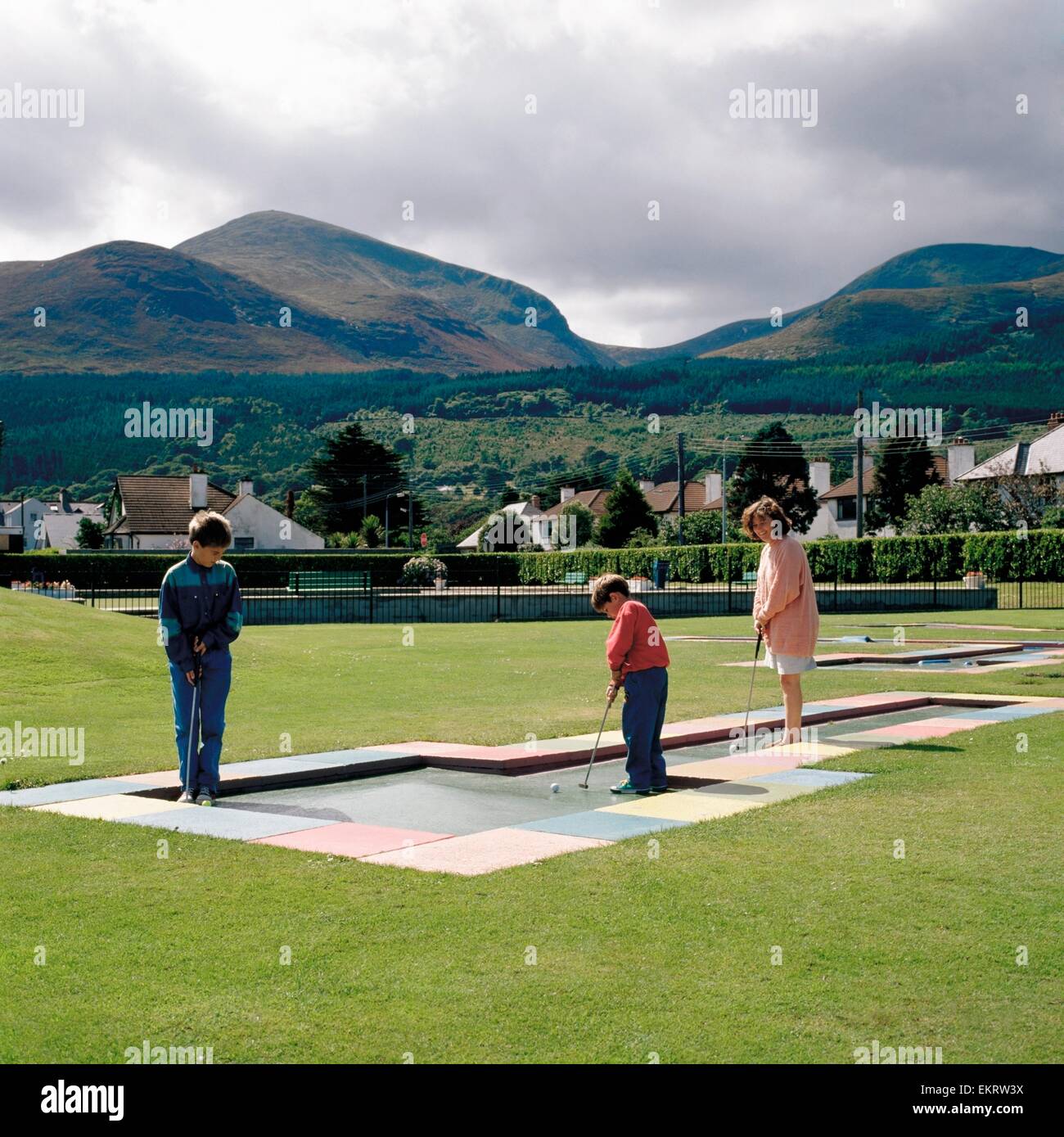 Children Playing Crazy Golf, Ireland Stock Photo - Alamy