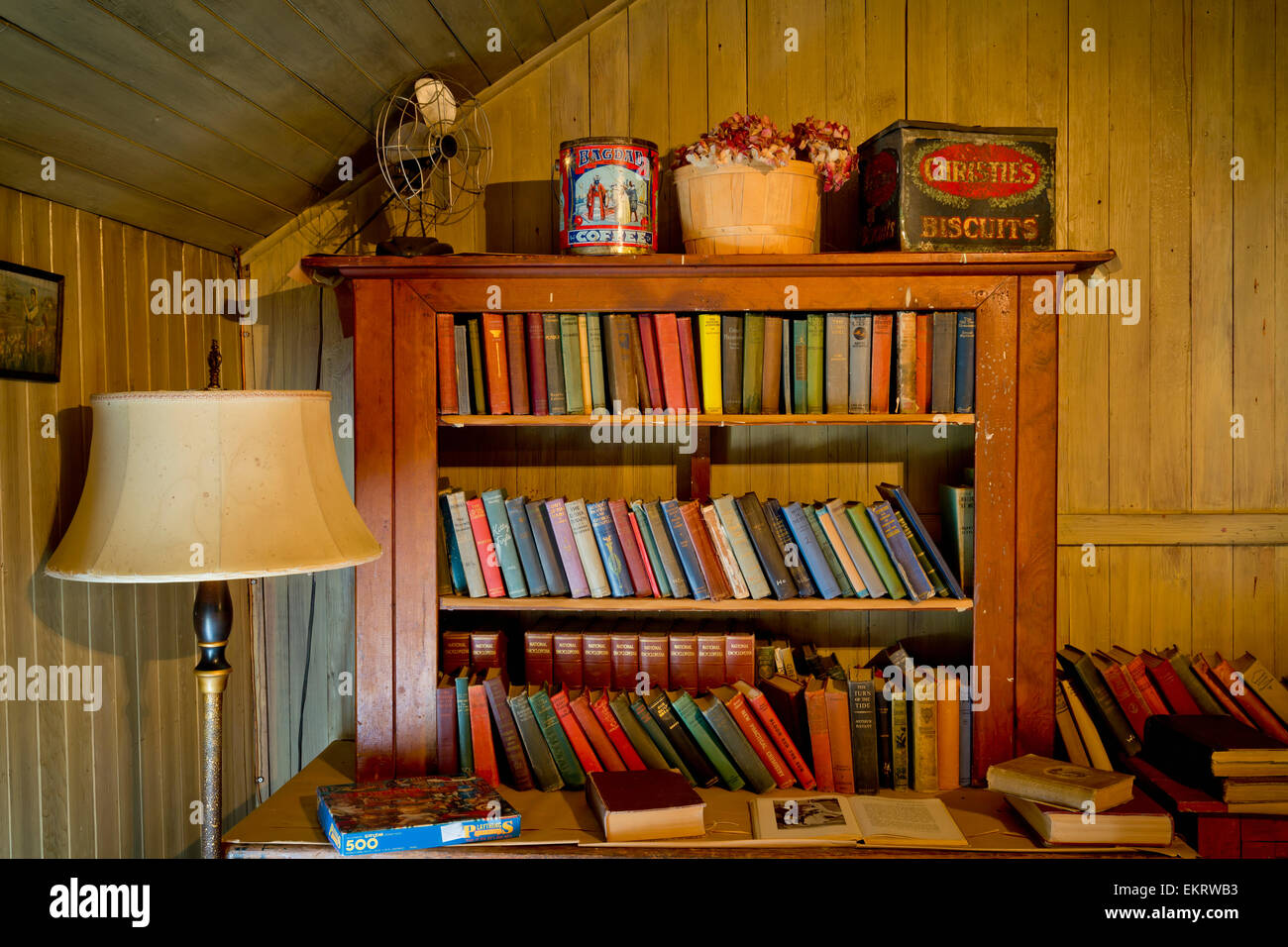 Bookshelf in Kilby General Store Museum at Kilby Historic Site ...
