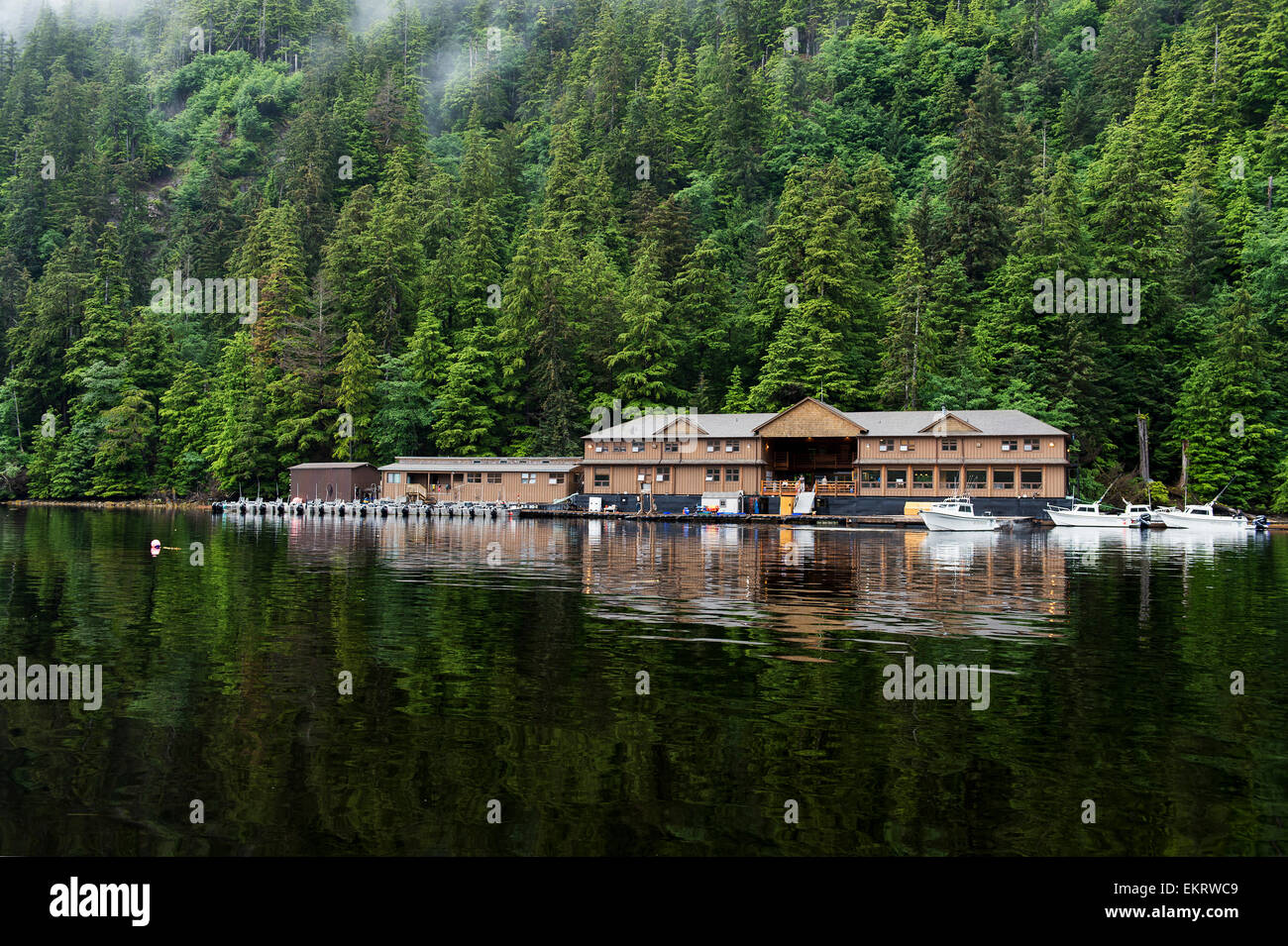 Resort on shore of Hippa Island; Queen Charlotte Islands, British ...