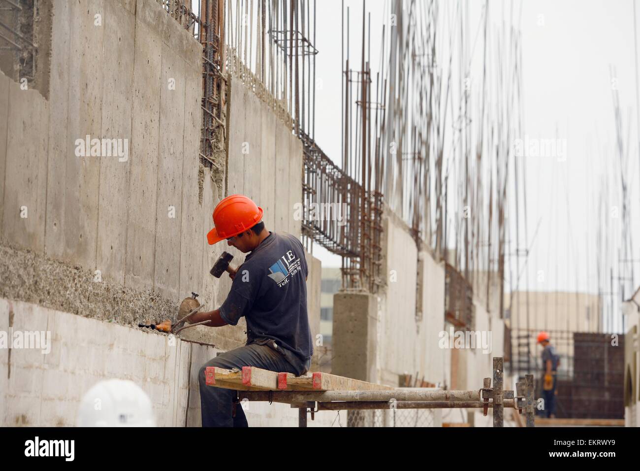 Construction Worker, Lima, Peru Stock Photo - Alamy