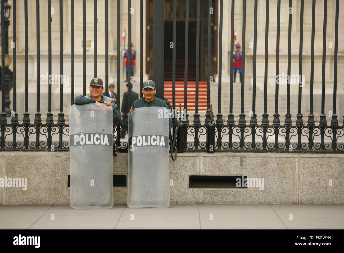 Police And Guards, Government Palace, Lima, Peru Stock Photo - Alamy