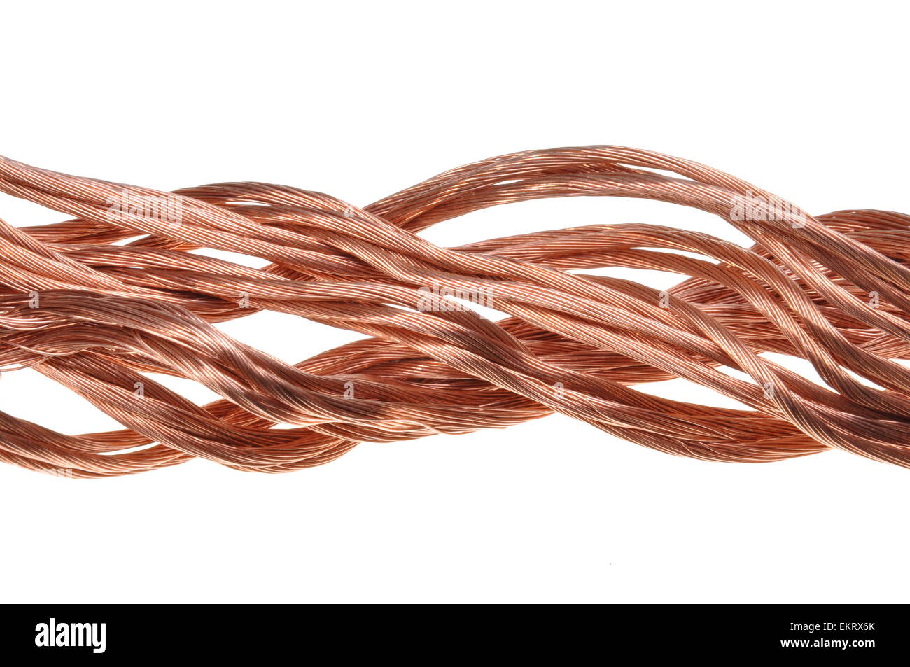 Copper wire isolated on white background Stock Photo - Alamy