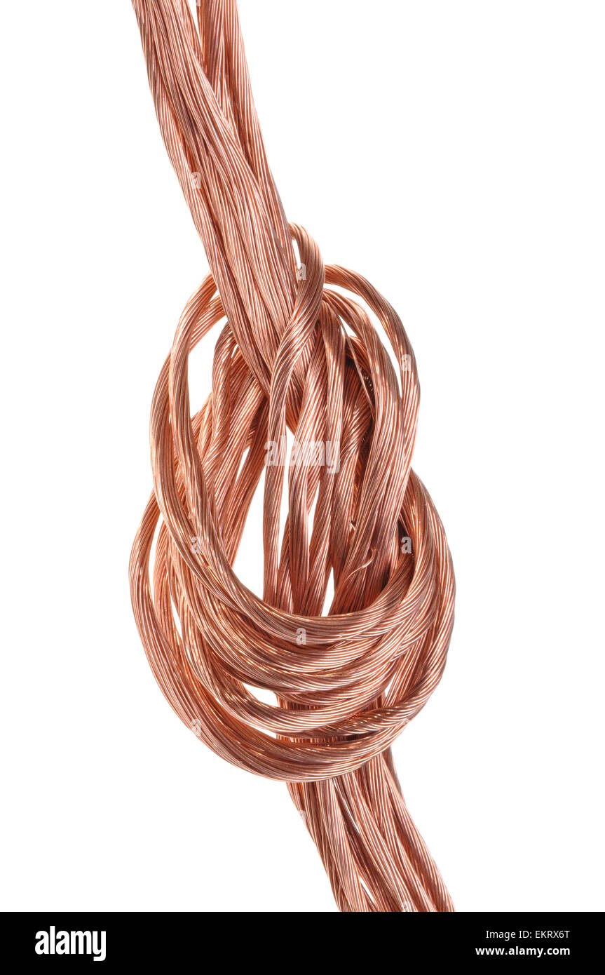 Copper wire isolated on white background Stock Photo - Alamy