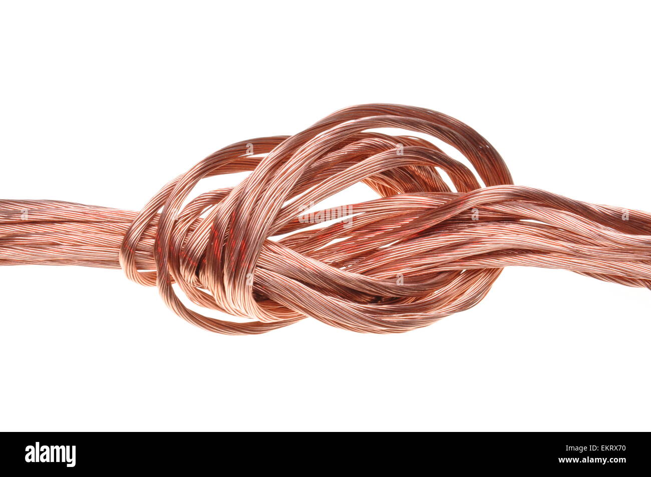 Copper wire isolated on white background Stock Photo - Alamy